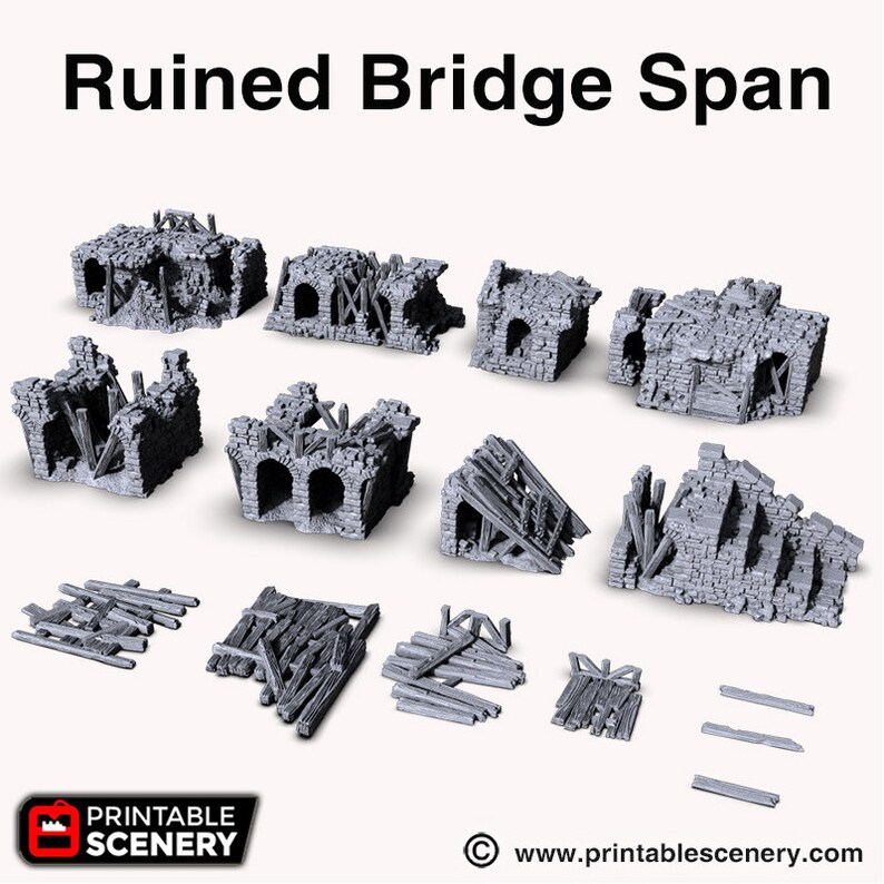 Ruined Bridge Spans Dnd Miniature Terrain for Dungeons and Dragons, D&D ...