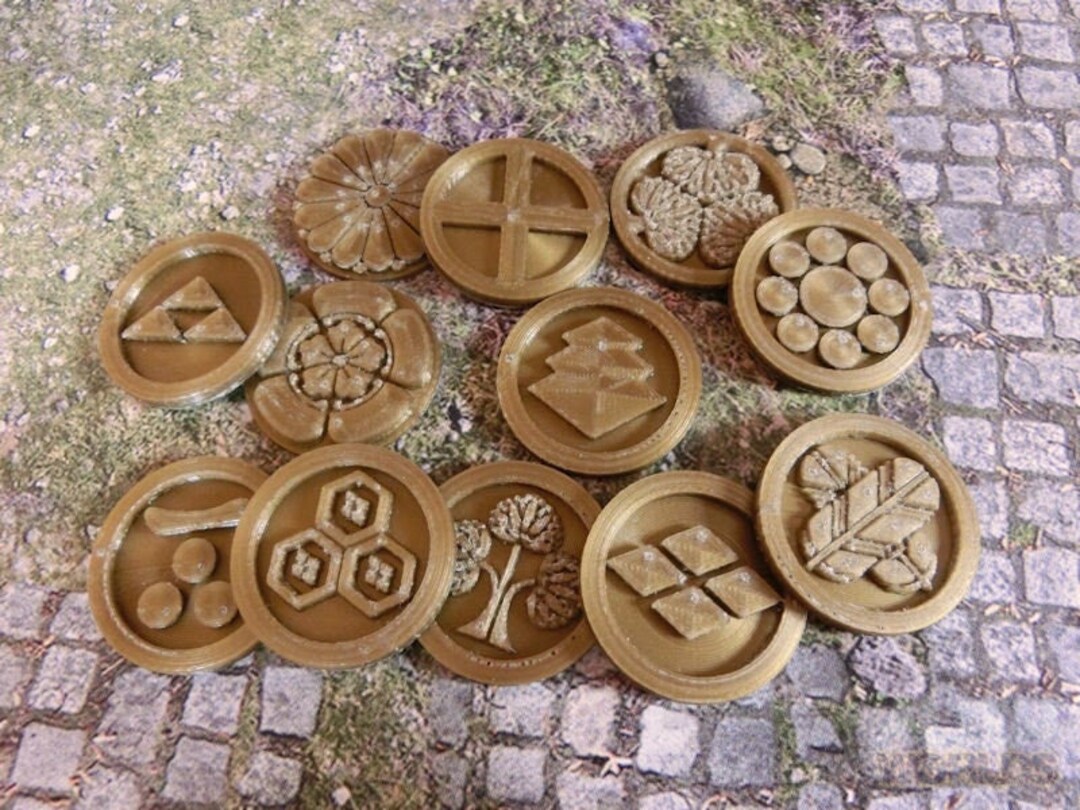 Japan Samurai Clan Symbols Set Dnd Miniature Wargaming Terrain for ...