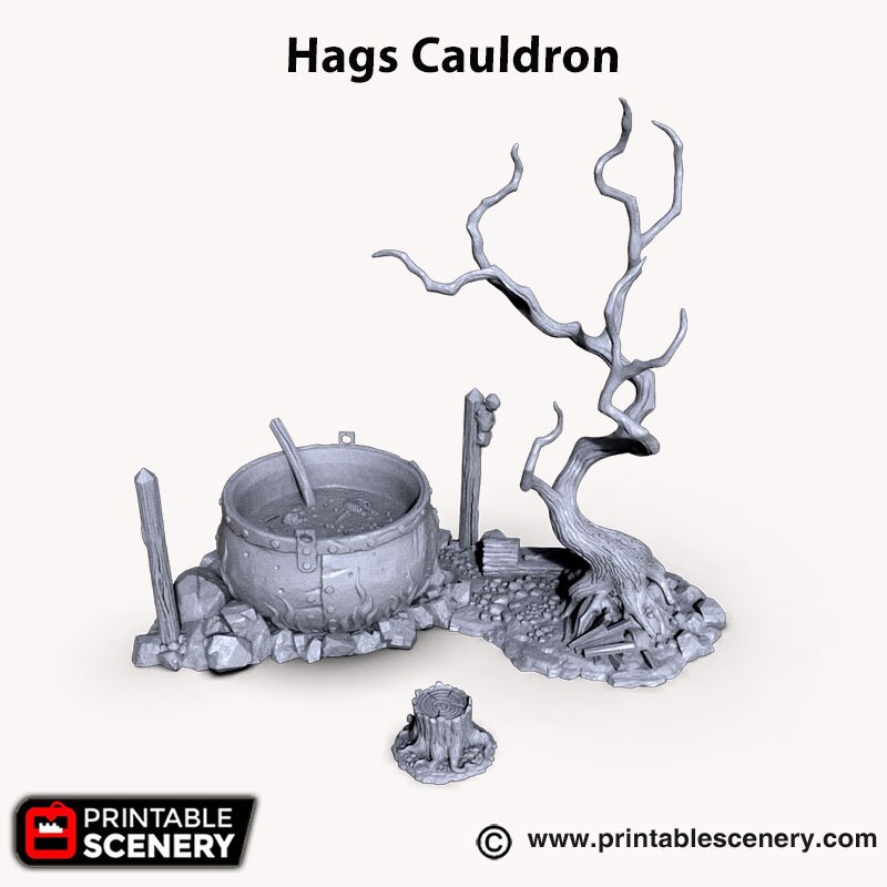 Shadowfey Hag’s Cauldron Dnd Miniature Terrain for Dungeons and Dragons ...