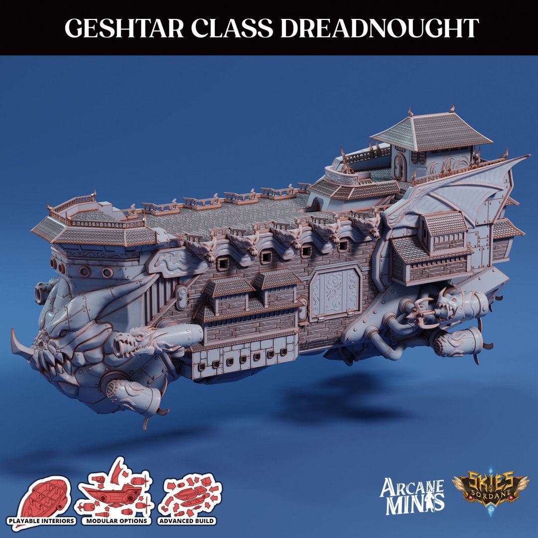 Massive Frigate Geshtar Class Air Ship Dnd Terrain, Dungeons and ...