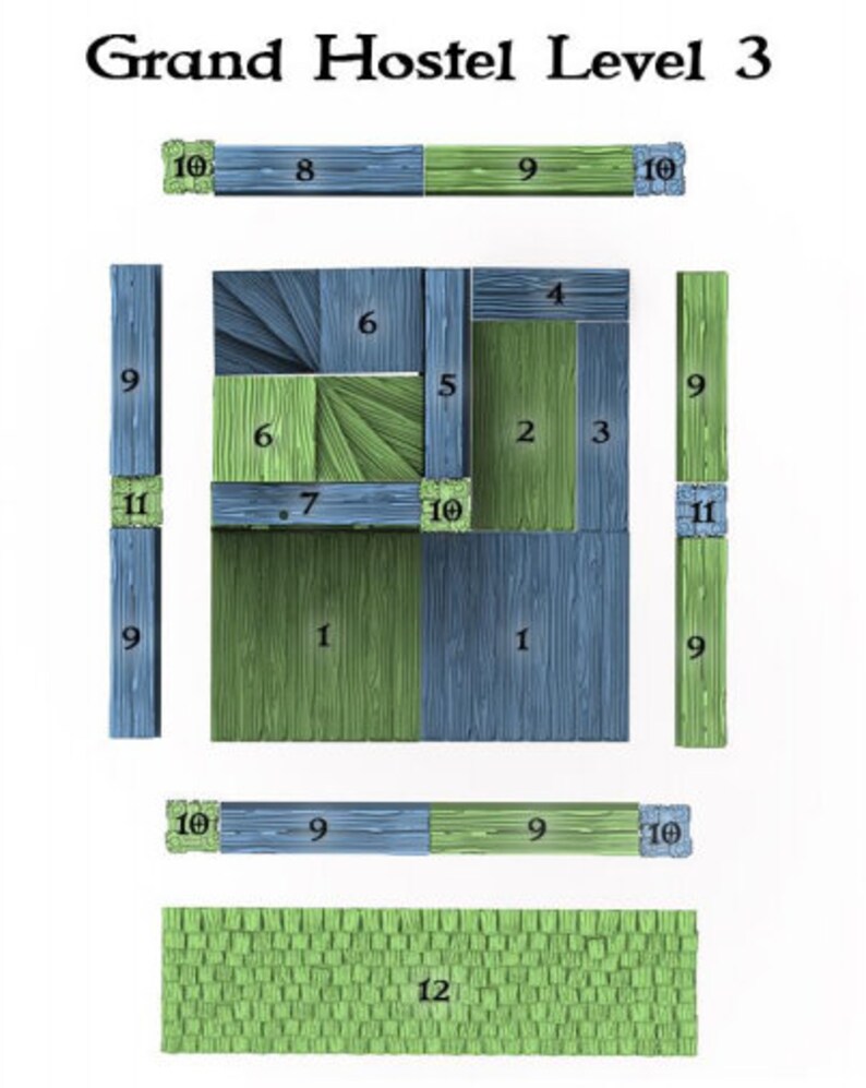 Grand Motel Modular Tiles Dnd Miniature Terrain Dungeons and - Etsy