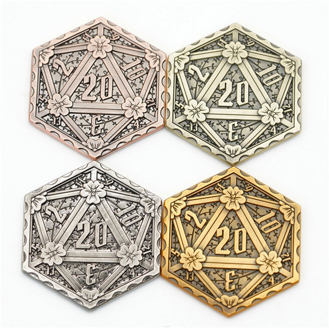 D20 Ancient Metal Dnd Dice Coins Accessories Set for Dungeons - Etsy
