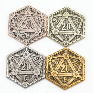 D20 Ancient Metal Dnd Dice Coins Accessories Set for Dungeons and ...