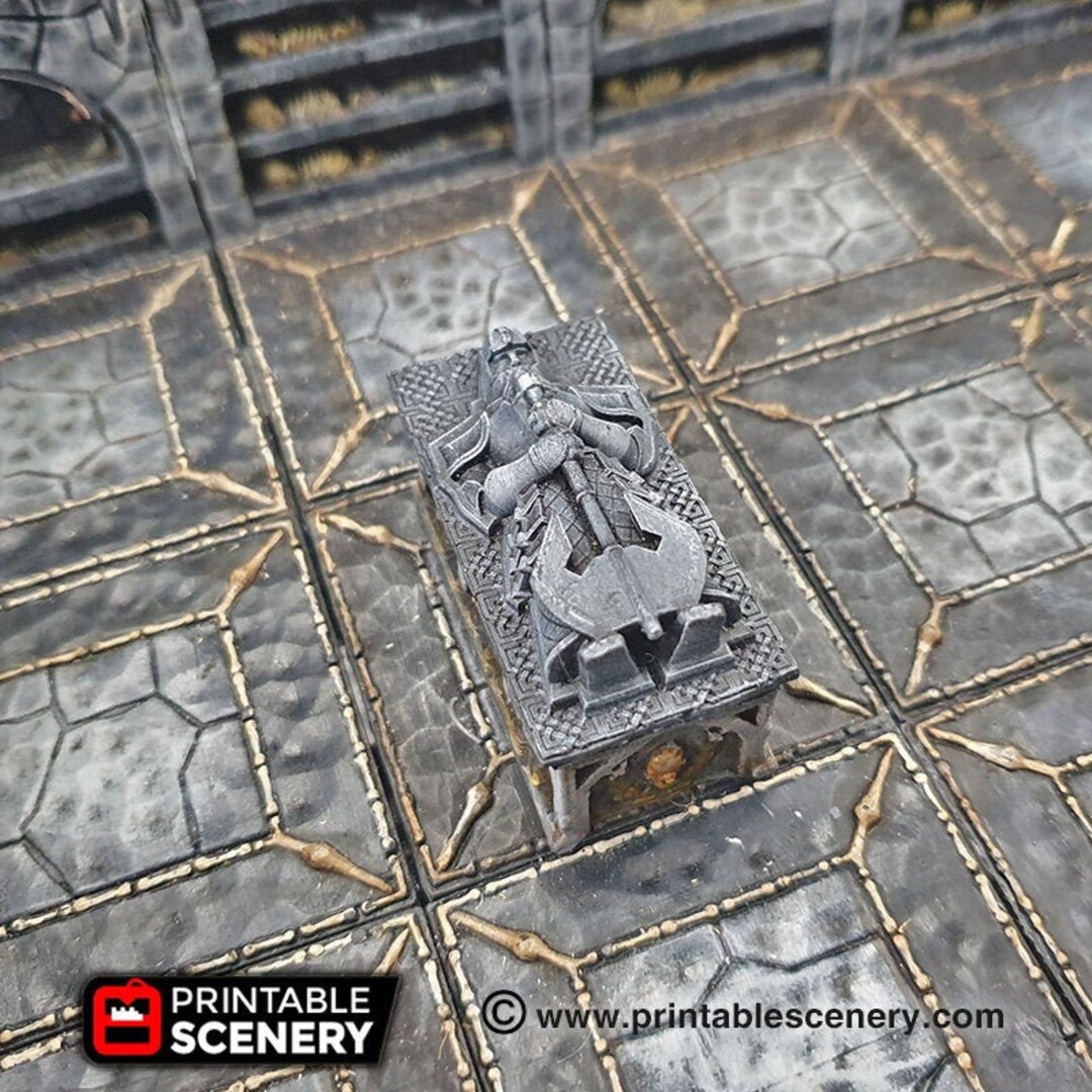 Warrior Tomb Sarcophagus Openlock Dungeon Tile Dnd Miniature Terrain ...