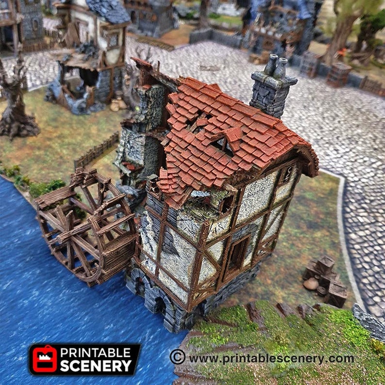 Ruined Water Mill Dnd Miniature Terrain for Dungeons and Dragons, D&D ...