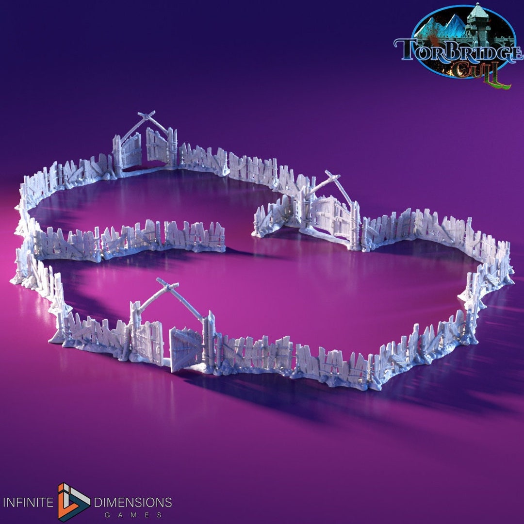 Medieval Yard Fence Set Dnd Terrain for Dungeons and Dragons Terrain, D ...