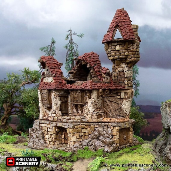 Hagglethorn Hollow Ruined Guildhall Dnd Miniature Terrain for | Etsy