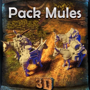 Pack Mules Dnd Miniature Terrain 15mm 28mm 32mm | D&D, Dungeons and ...