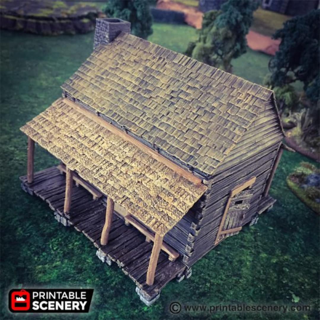Dnd Terrain the Log Cabin - Miniature Pathfinder D&D Tabletop 28mm 32mm ...