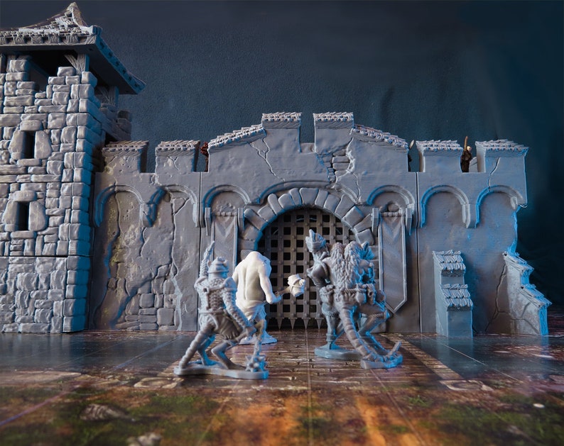 15mm 28mm 32mm Dnd Miniature Terrain City Walls and Gates - Etsy