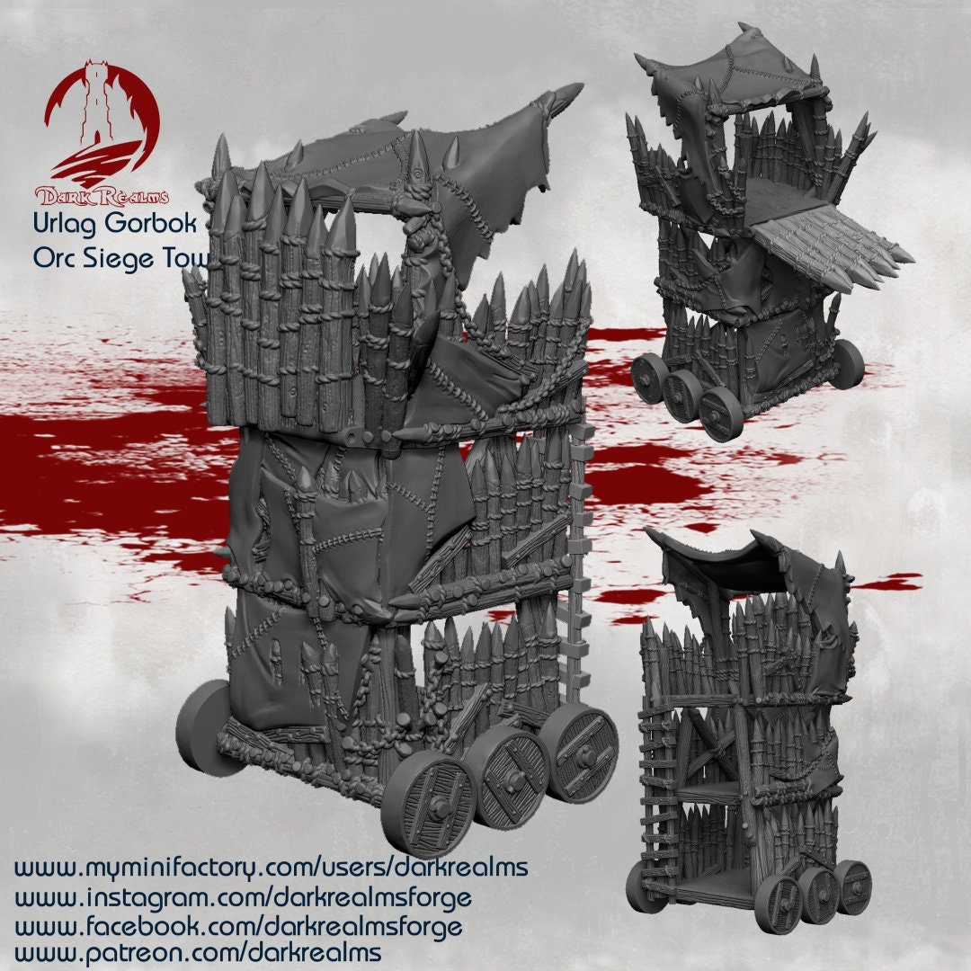 Dark Realms Urlag Gorbok Orc Siege Tower Dnd Miniature Terrain for ...