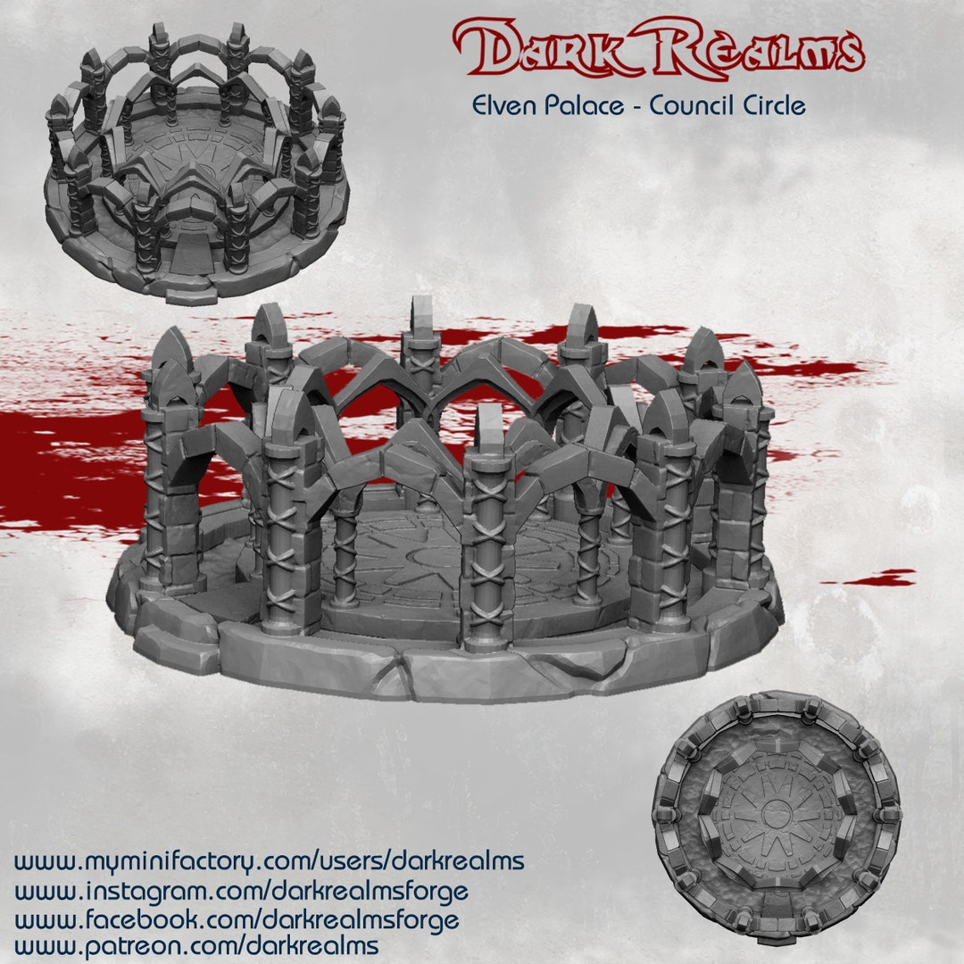 Dark Realms Elven Scenery Council Circle Dnd Miniature Terrain for ...