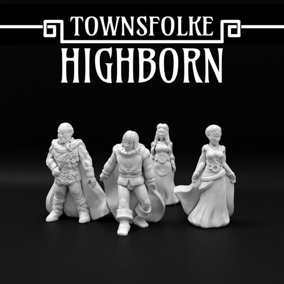 32mm Medieval Highborn DnD Miniature Pathfinder Miniature Courtier ...