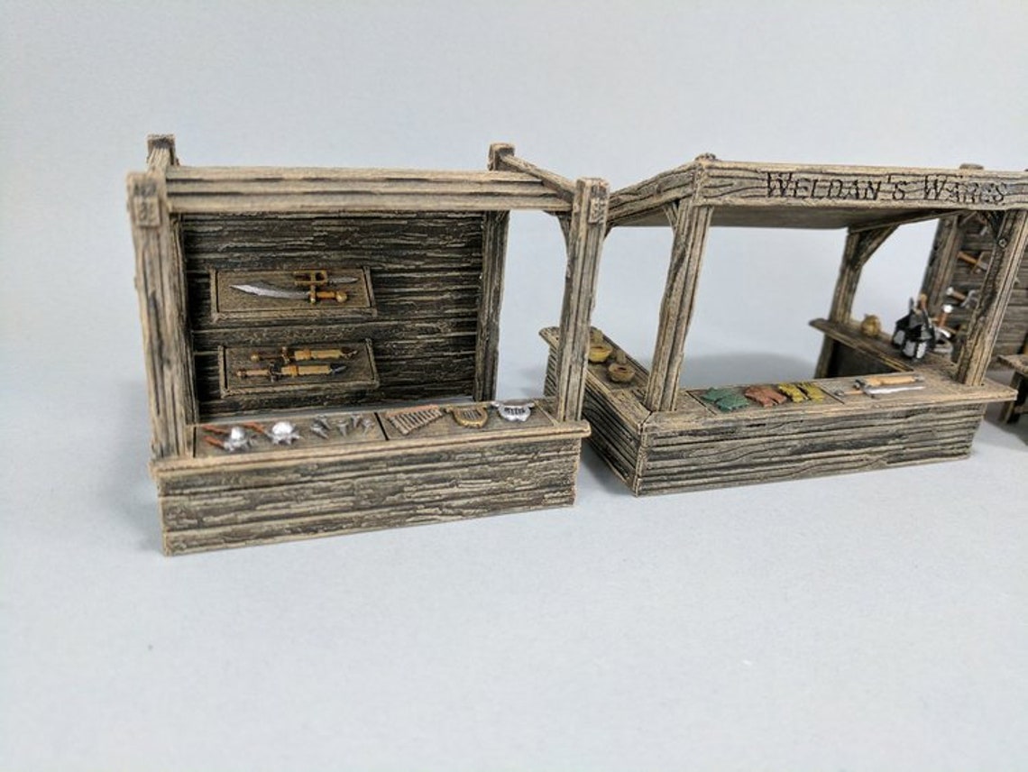 Hero's Hoard Market Stalls Dnd Miniature Terrain | Dungeons and Dragons ...