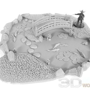 Japan Samurai Pond Set Dnd Miniature Wargaming Terrain for Dungeons and ...