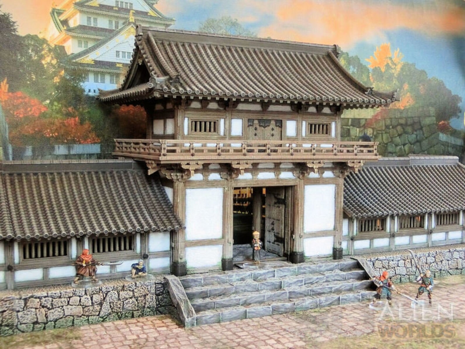 Japan Samurai Temple Outer Gate Set Dnd Miniature Wargaming - Etsy