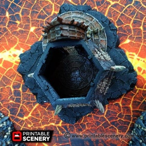 Dnd Terrain Demon Infernal Tower | Dnd D&D 28mm Miniature Terrain ...