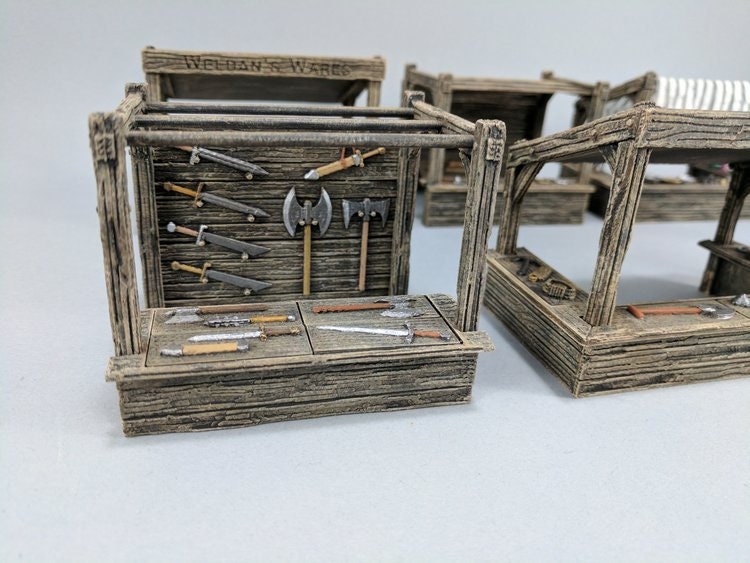Hero's Hoard Market Stalls Dnd Miniature Terrain | Dungeons and Dragons ...