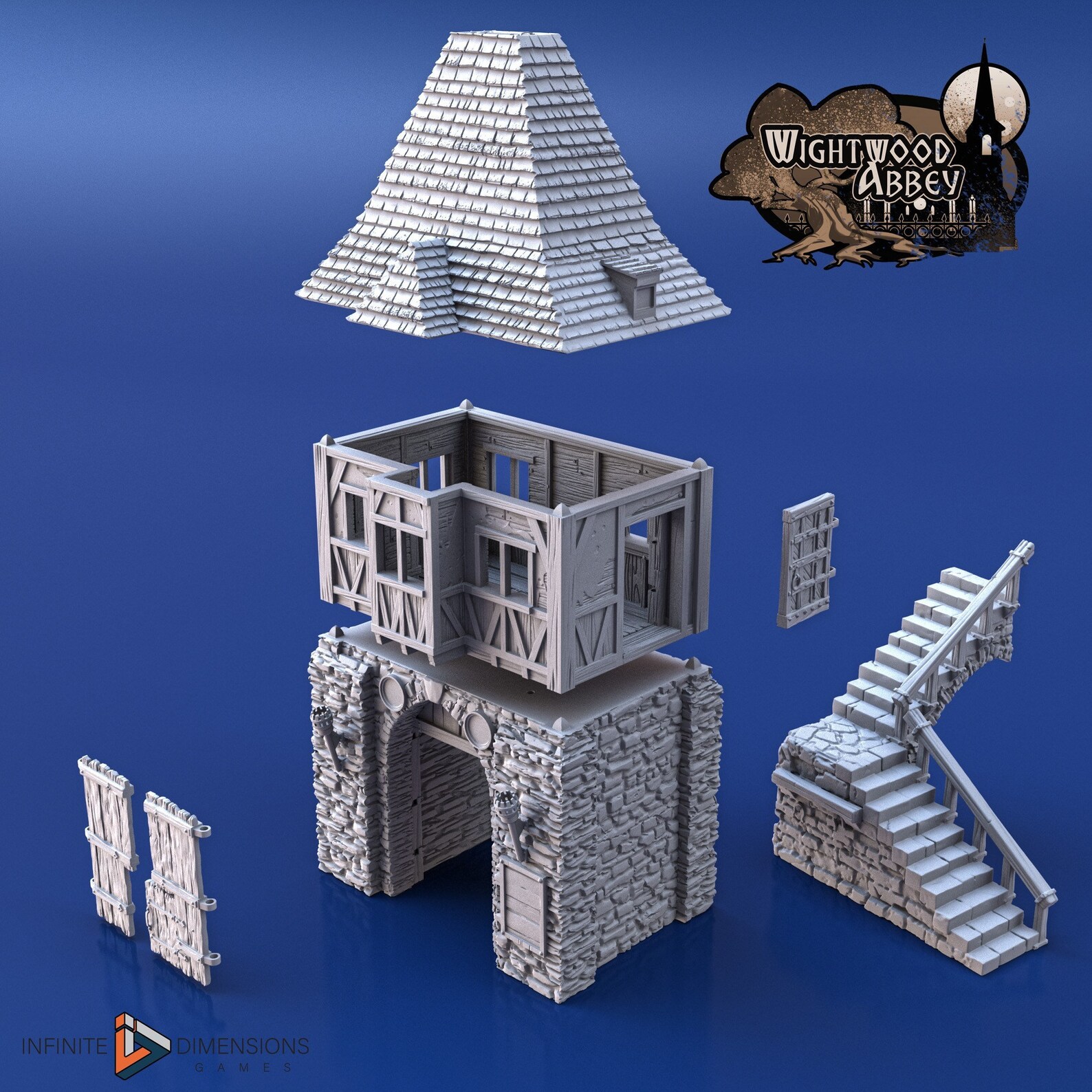Wightwood Abbey Gatehouse Dnd Miniature Terrain Dungeons and - Etsy