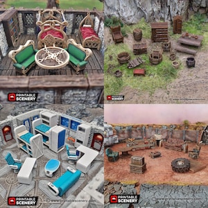 Complete Dnd Furniture Terrain Bundle Set Dnd Miniature Terrain ...