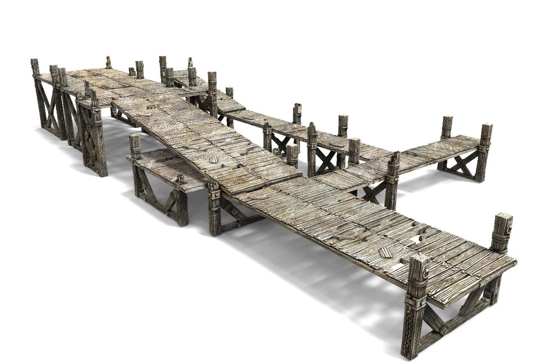 Walkway Harbor Dock Ship Dnd Miniature Terrain for Dungeons and Dragons ...