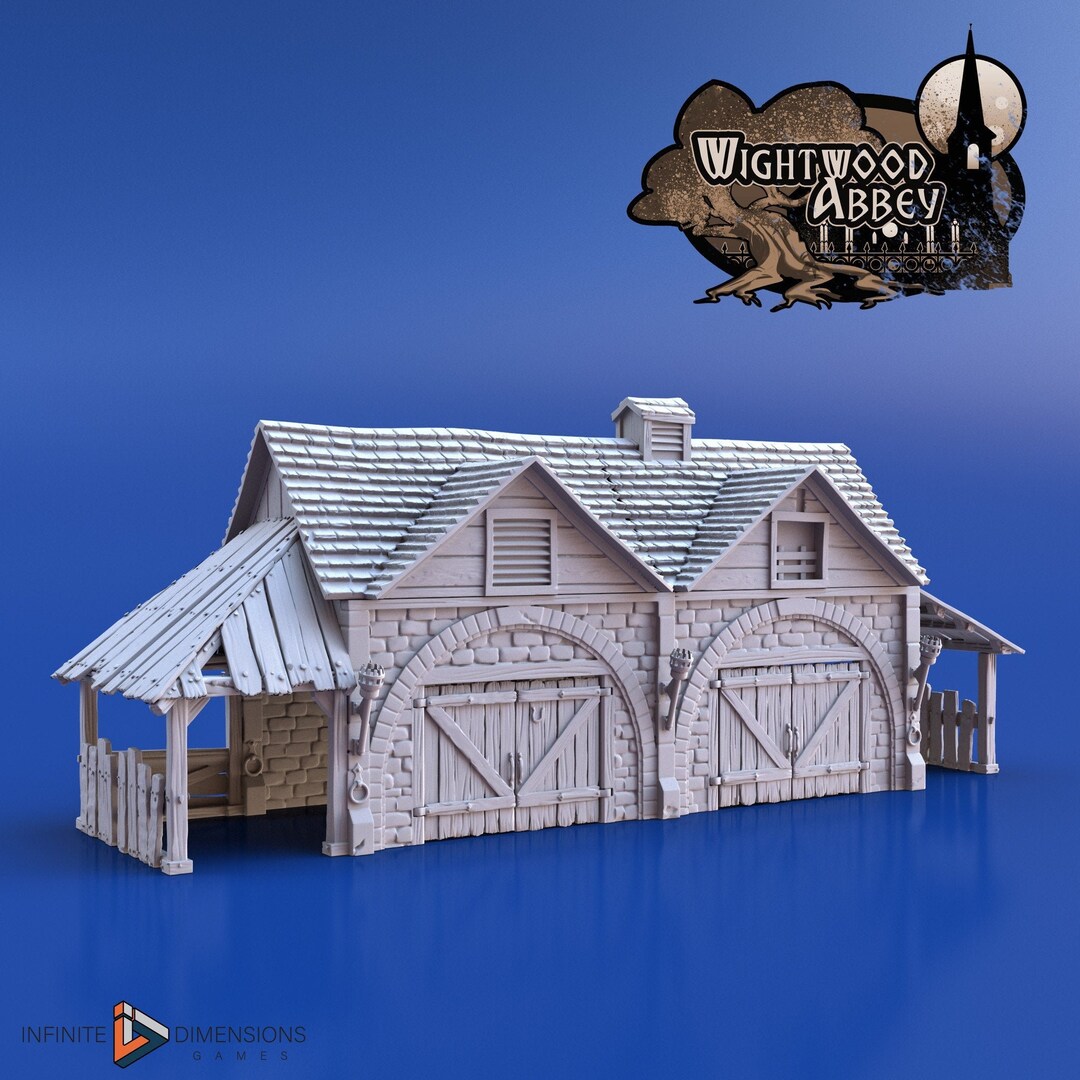 Dnd Wightwood Abbey Stables Miniature Terrain, Dungeons and Dragons, D ...