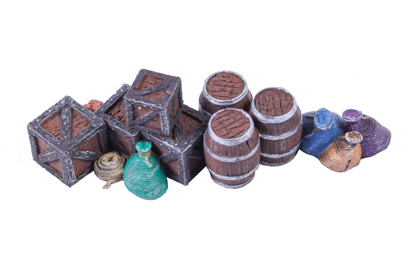 Painted Cargo Piles Dnd Miniature Terrain Dungeons and - Etsy