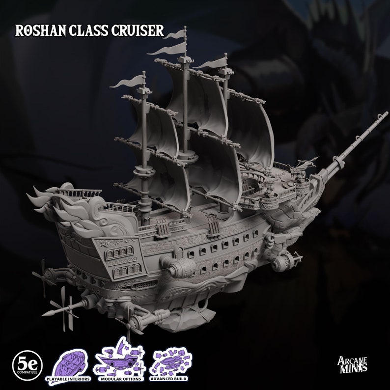 Massive Roshan Class Cruiser Ship Dnd Terrain, Dungeons and Dragons ...