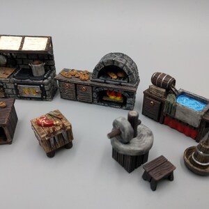 Inn and Tavern Kitchen Furniture Dnd Terrain for Dungeons and Dragons ...