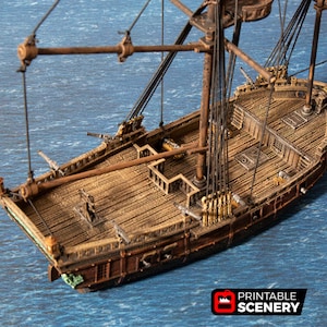 Dnd Terrain the Brig Ship - Dwarves, Elves and Demons | 28mm Miniature ...
