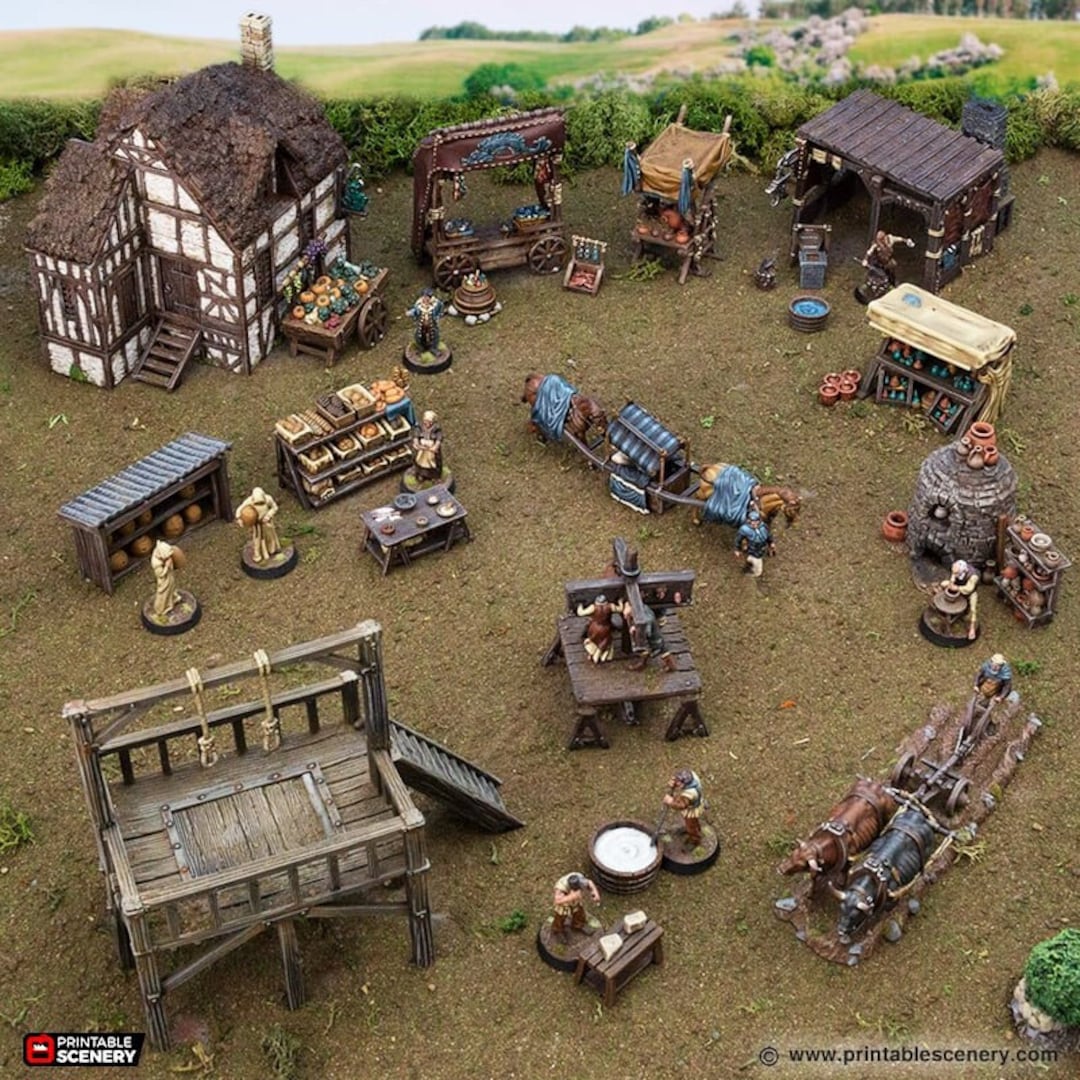 Traders and Country Fair Dnd Terrain Bundle Set Dnd Miniature Terrain ...