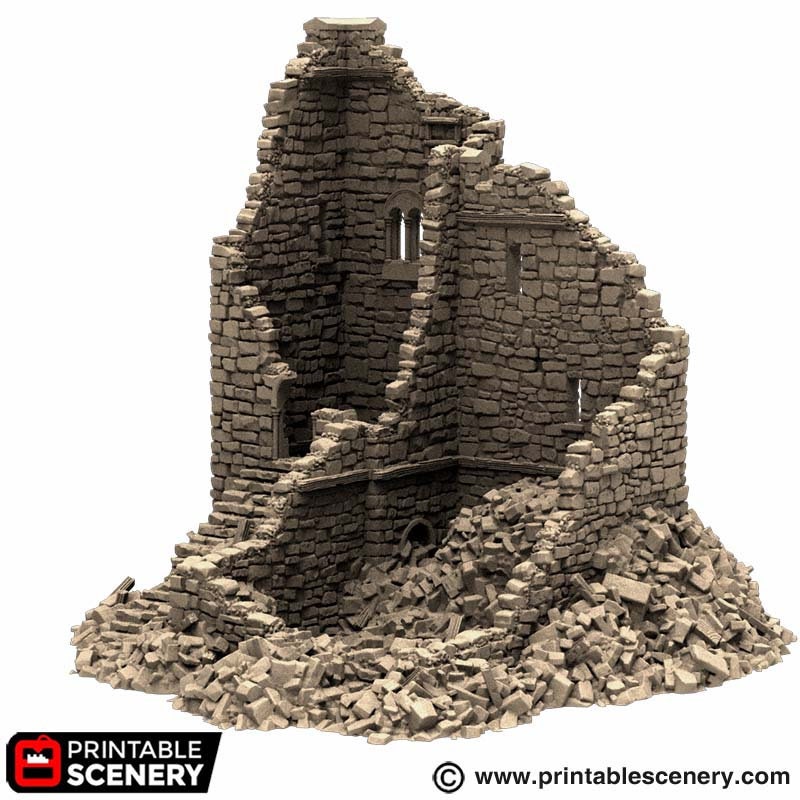 Ruined Norman Stone Fort Dnd Terrain for Dungeons and Dragons, D&D, D ...
