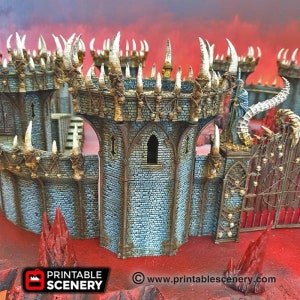 Dnd Terrain Demon Doom Ramparts | Dnd D&D 28mm Miniature Terrain ...