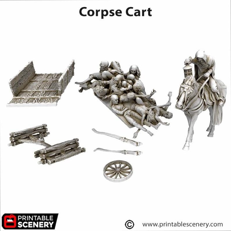 Corpse Cart Dnd Miniature Terrain Set, Resin Miniature, Dungeons and ...