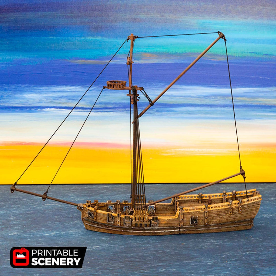 Sloop Ship Dnd Miniature Terrain for Dungeons and Dragons, D&D ...