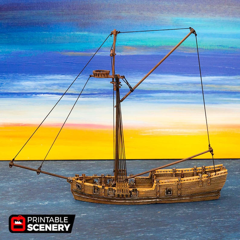 Sloop Ship Dnd Miniature Terrain for Dungeons and Dragons, D&D ...
