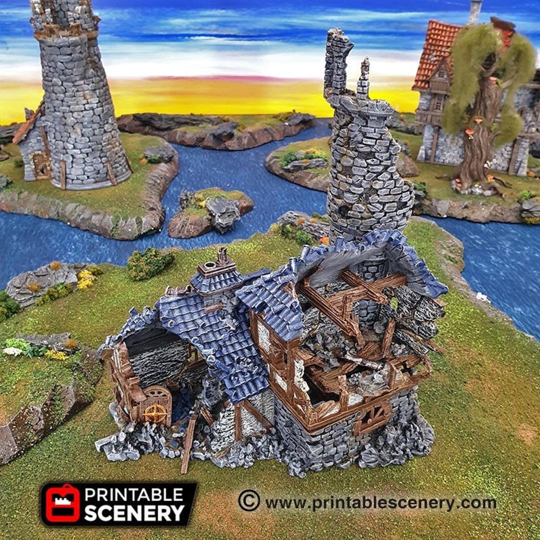 Ruined Navigators Guild Dnd Miniature Terrain for Dungeons and Dragons ...