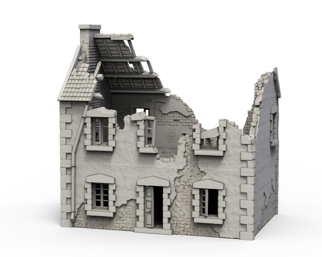 Ruined French Villa House Dnd Miniature Wargaming Terrain for | Etsy