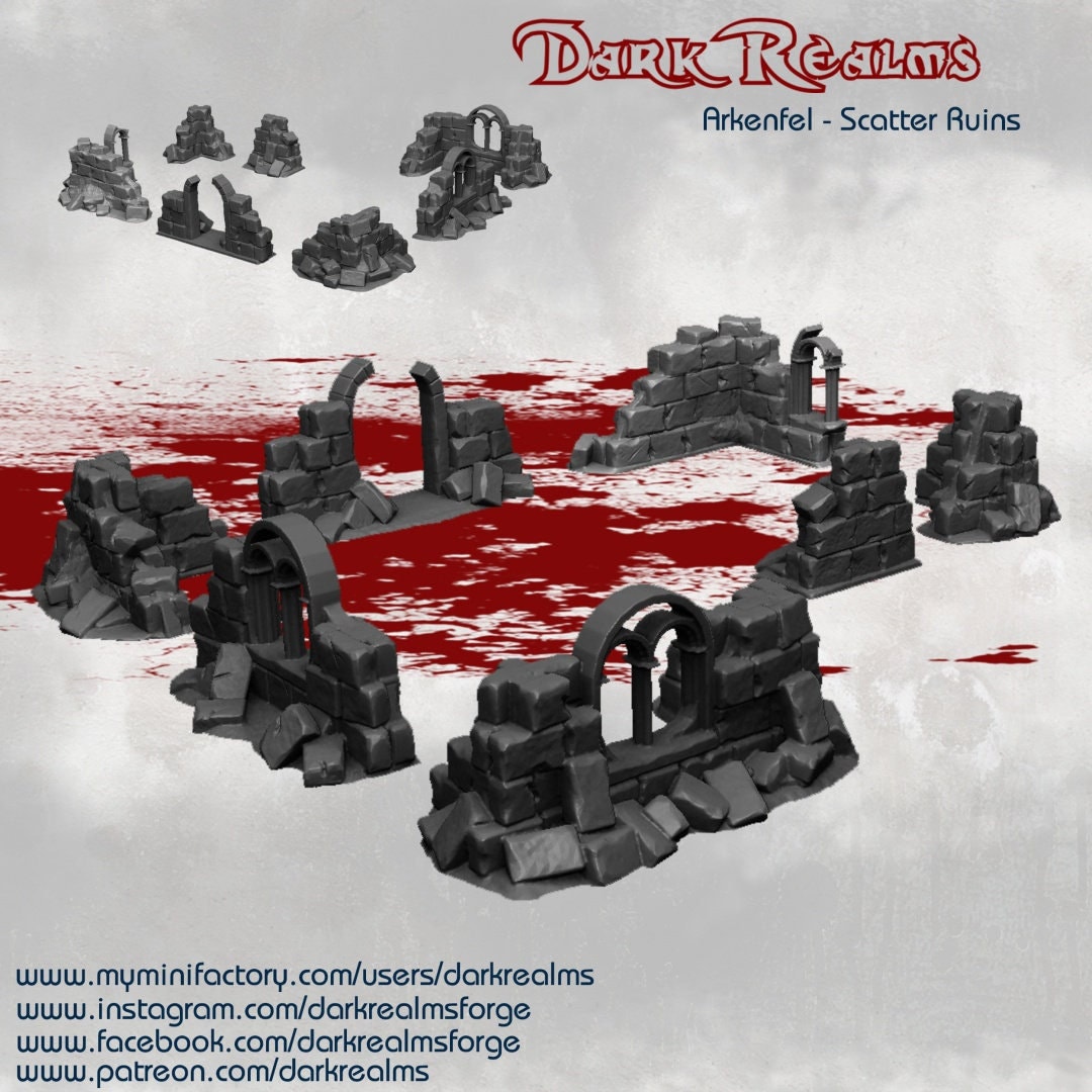 Dark Realms Scatter Ruins Dnd Miniature Terrain for Dungeons and ...