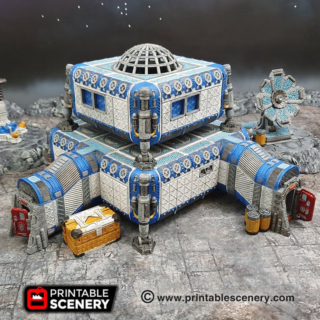 Stacked Central Base for Sanctuary Moon Base Space Star Wars Legion ...