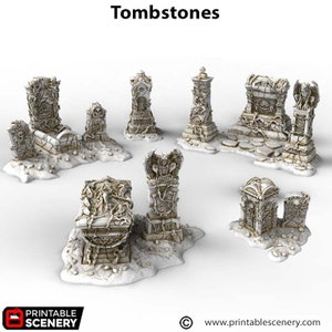 Tombstones Scatter Set Dnd Miniature Terrain, Dungeons and Dragons ...