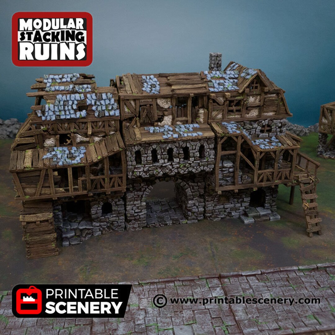 Shadowfey Ruined Gatehouse Full Set Dnd Miniature Terrain for Dungeons ...