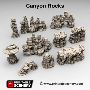 Canyon Rocks for Terrain, Gaslands, Post Apocalyptic, Dnd, D&D ...