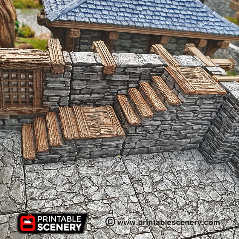 Stone and Wood Stairs Openlock Dungeon Tile Dnd Miniature - Etsy