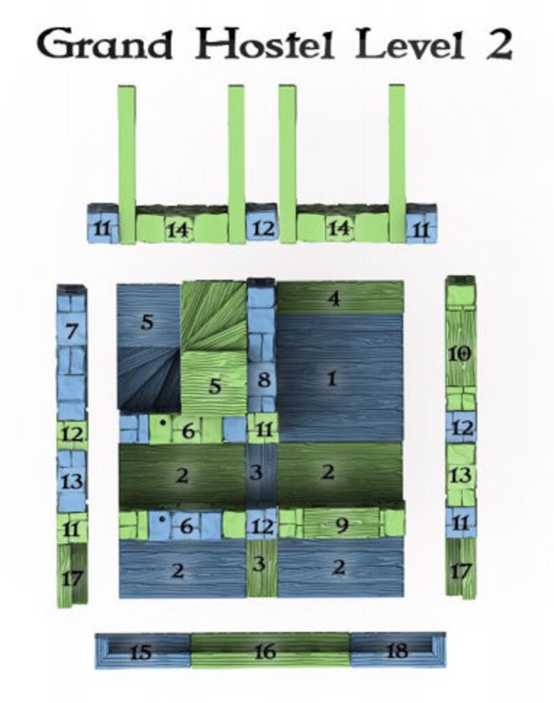 Grand Motel Modular Tiles Dnd Miniature Terrain Dungeons and - Etsy