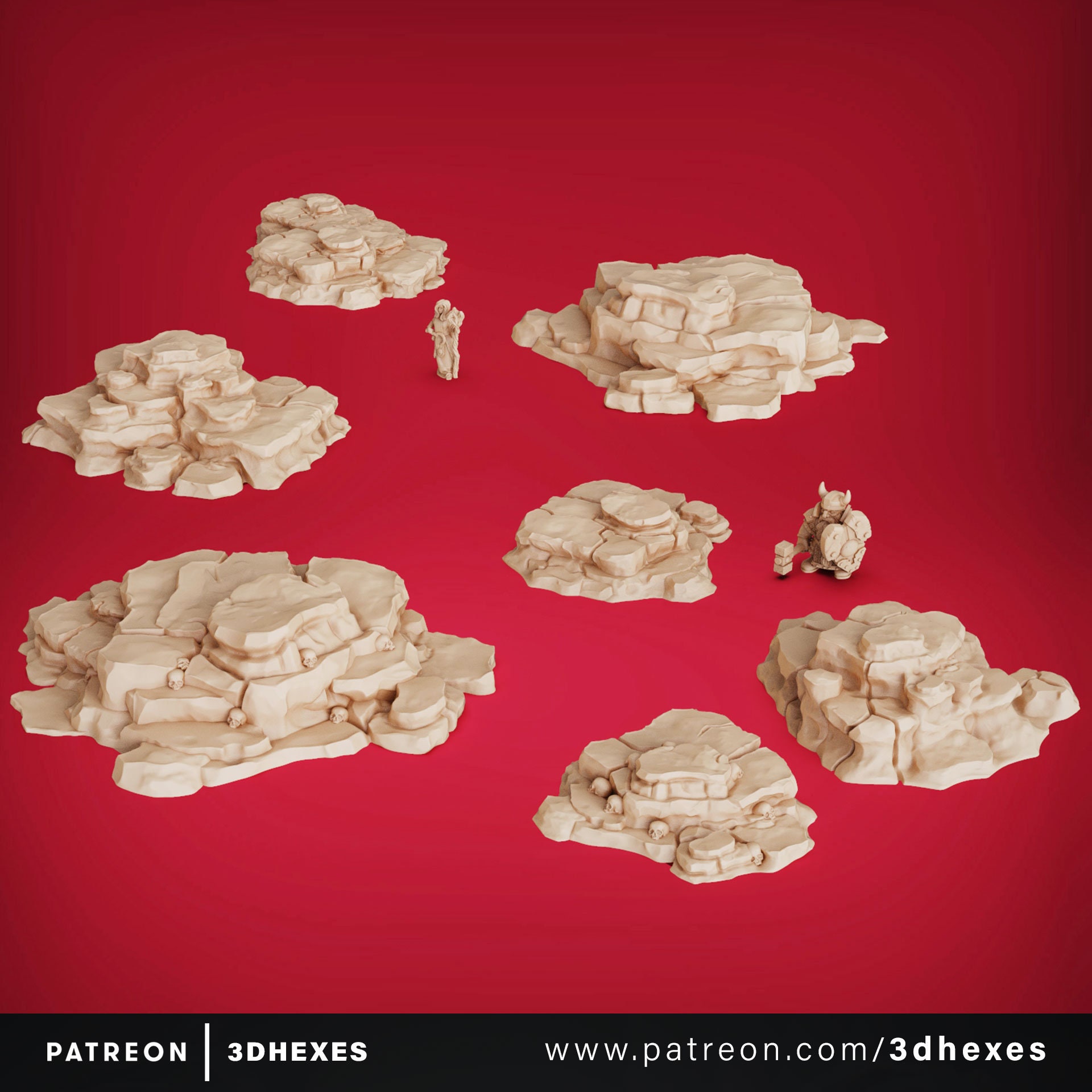 Land of Fire Cavern Boulder Stone Set Dnd Miniature Terrain - Etsy