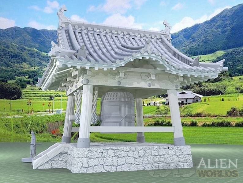 Japan Samurai Temple Bell Dnd Miniature Wargaming Terrain for Dungeons ...