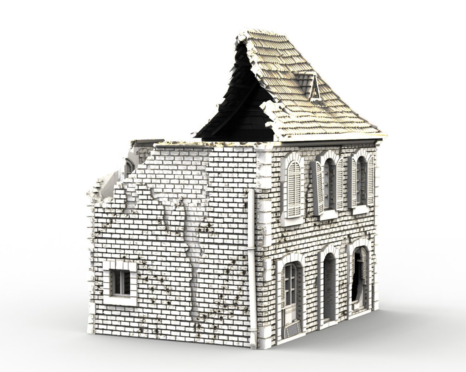 Ruined French Villa House Dnd Miniature Wargaming Terrain for - Etsy