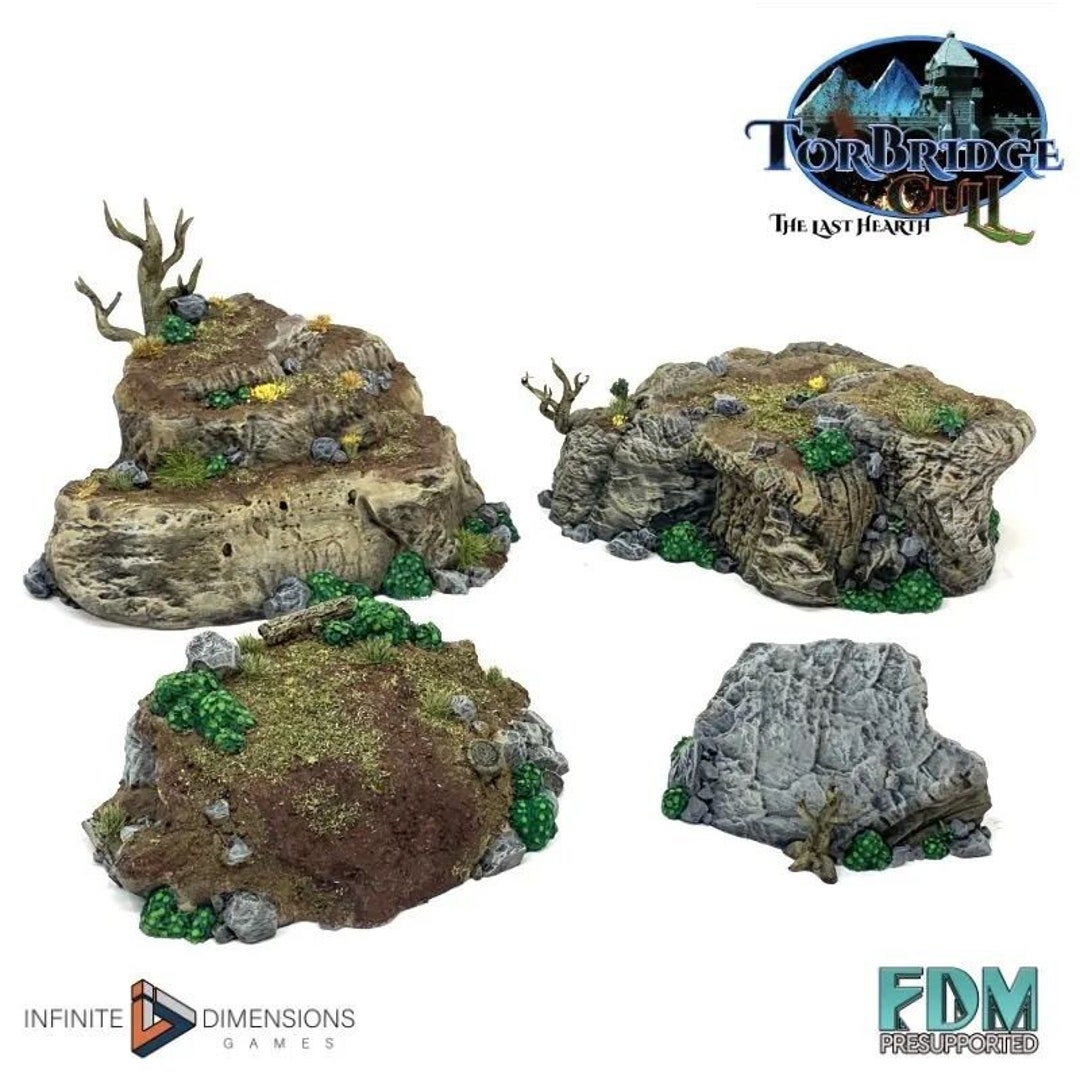 Torbridge Ambush Cliffs Scatter Terrain Dnd Miniature Terrain for ...