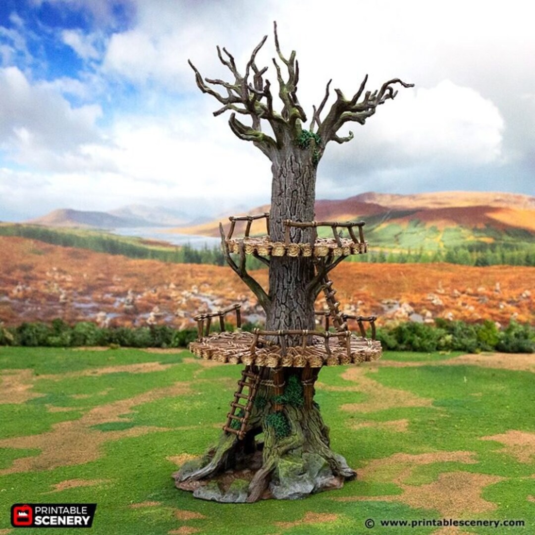 Rise of the Halflings the Forest Fort Tree 3 Dnd Miniature Terrain for ...